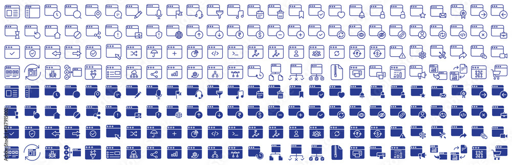 Collection of icons related to Web services and web application ...