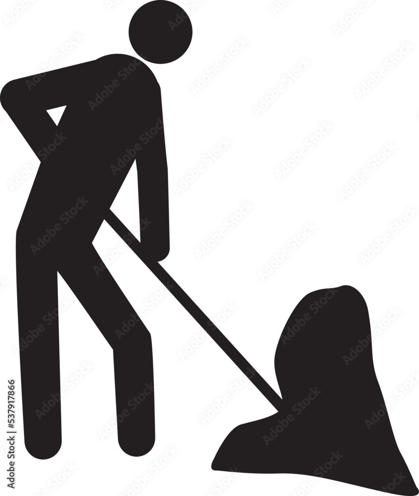 digging worker icon, people digging holes on a white background Stock ...