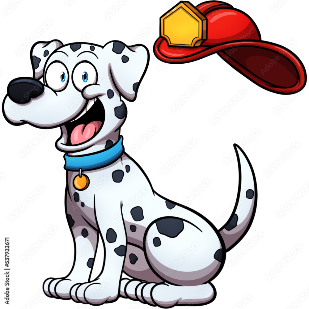 Fire House Dalmatian Dog. Vector clip art illustration with simple ...