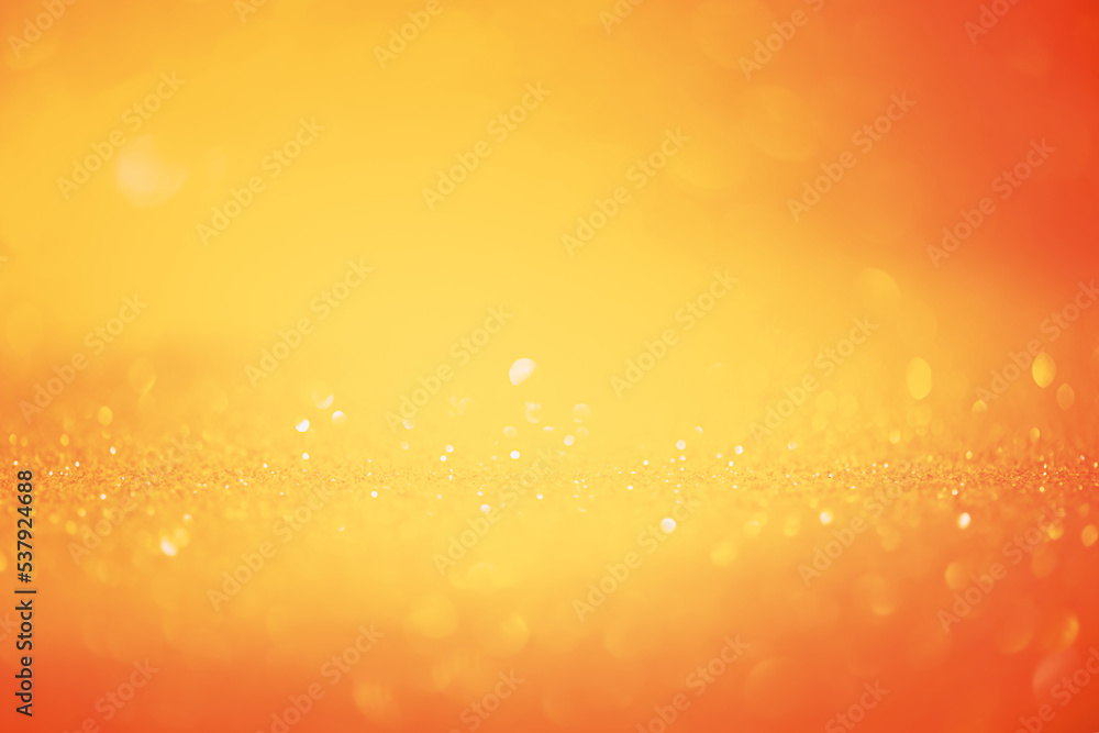 Orange glitter background defocused and narrow focal part. Material for ...