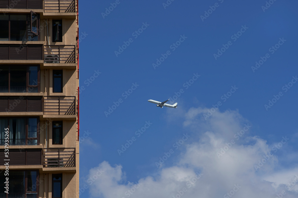 Photographing a civil aircraft shortly after takeoff Stock Photo ...