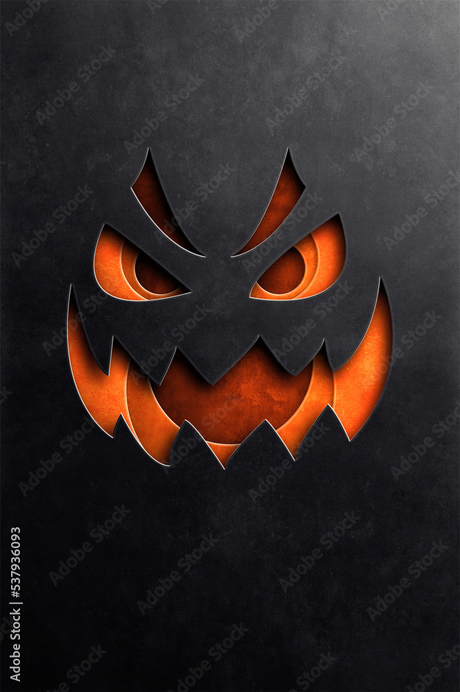 Evil jack-o-lantern face illustration Stock Photo | Adobe Stock