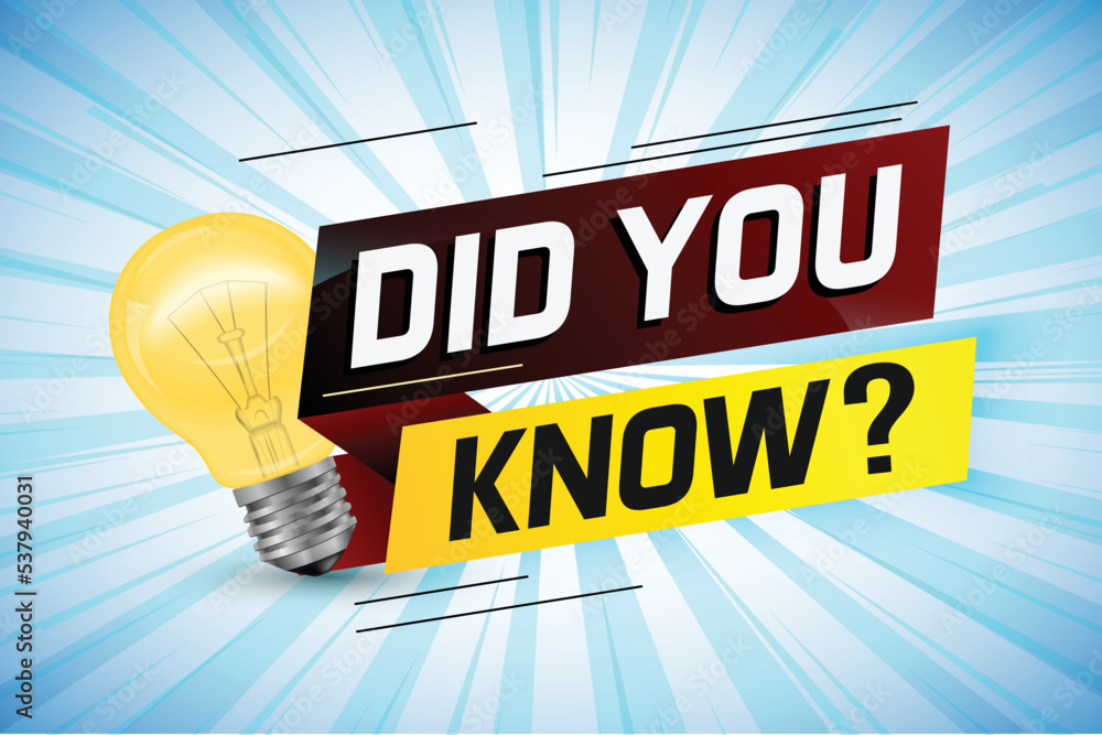 Did you know ? word concept vector illustration with Lamp and 3d style ...