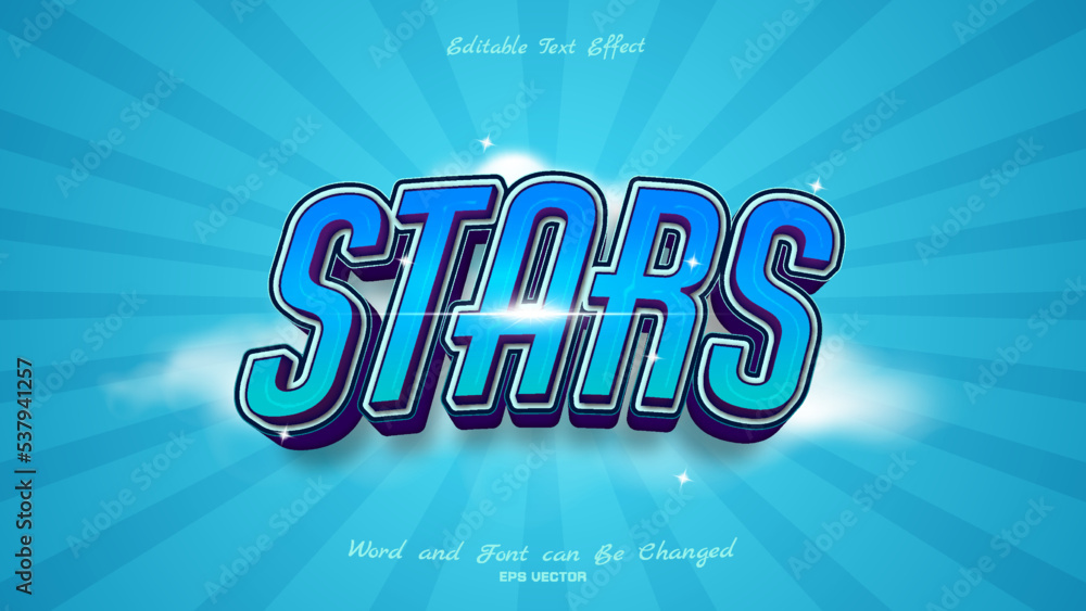 Stars text effect editable modern lettering typography font style Stock ...