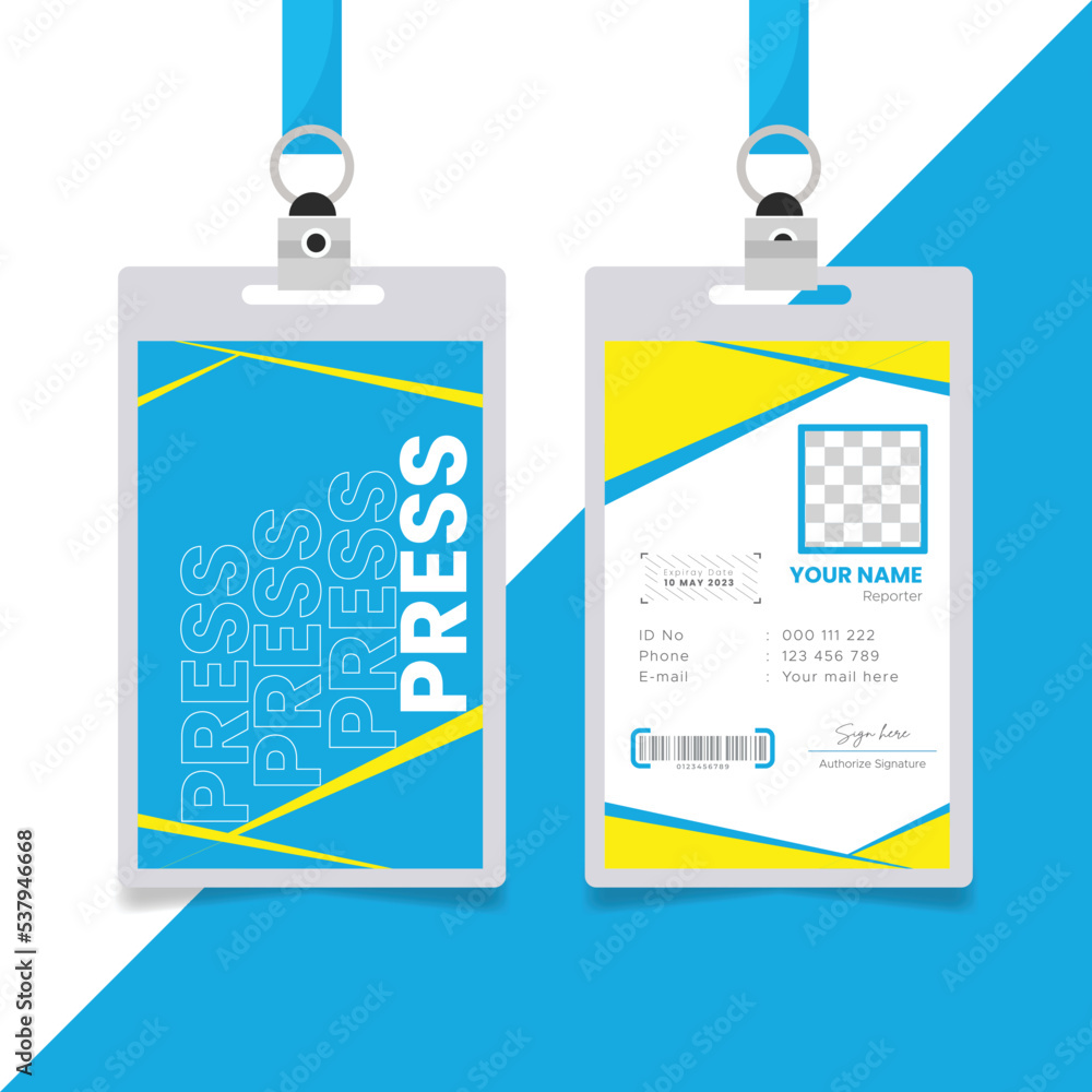 Modern and minimalist id card template | Creative id card design for ...