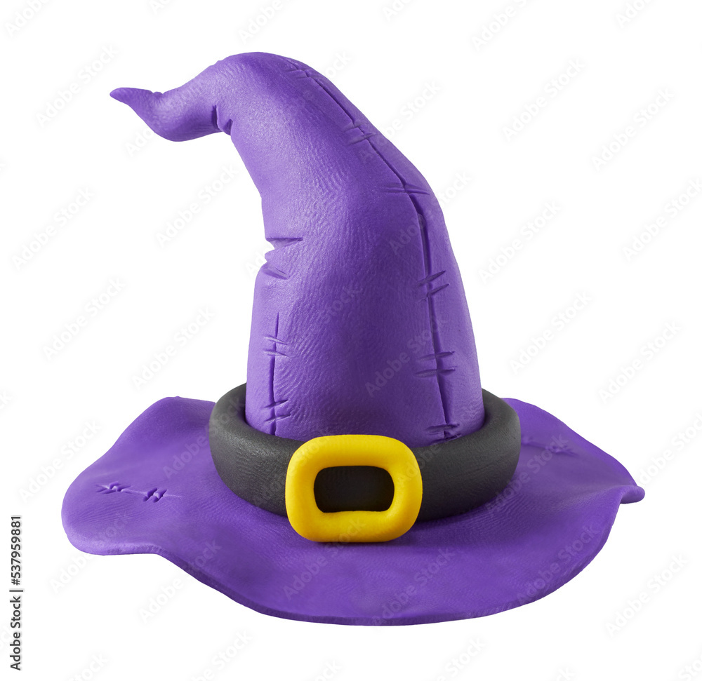 Detailed and realistic witch hat with black belt and golden buckle all ...