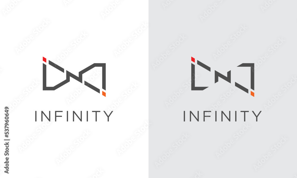 infinity symbol logo design , logotype letter I N in form of infinity ...