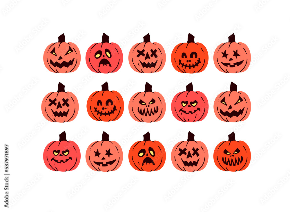 isolated jack-o'lantern on transparent background. halloween pumpkin ...