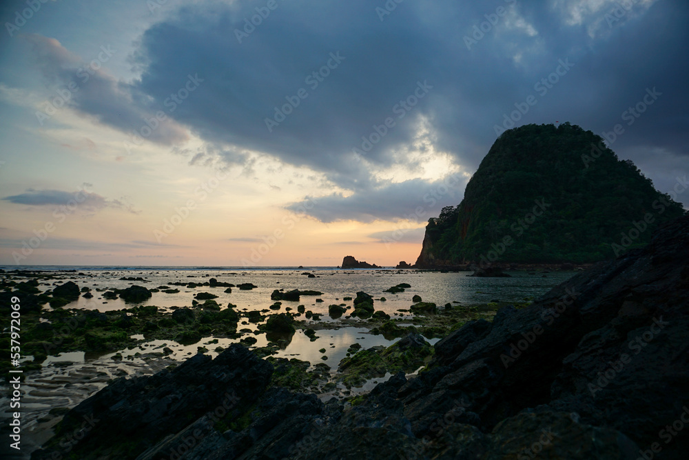 Landscape Around Red Island beach in banyuwangi, East Java, Indonesia ...