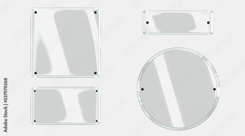 Glass plates round, square and rectangular shapes, panels with metal ...
