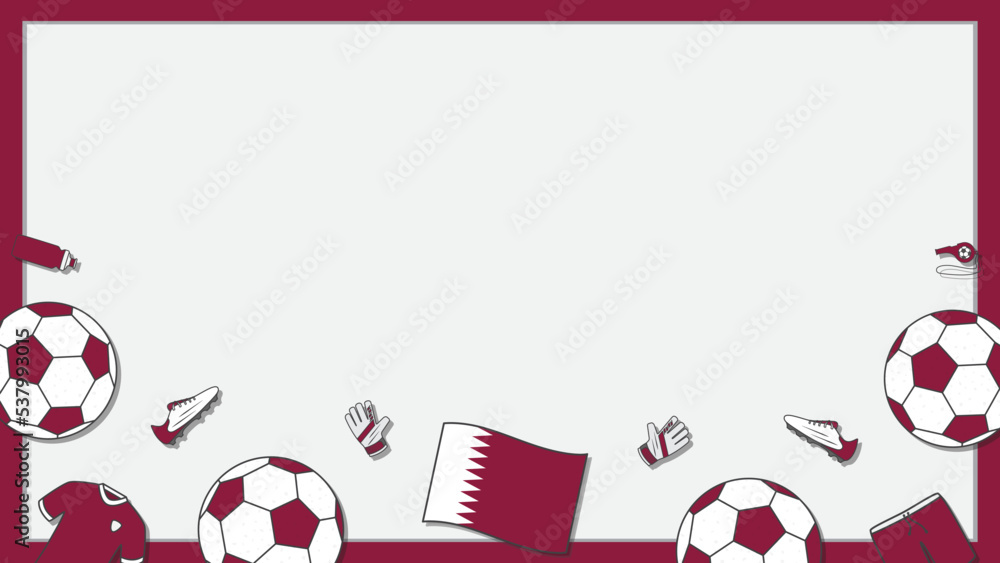 World Cup Football Background Design Template. Qatar Football Cartoon ...