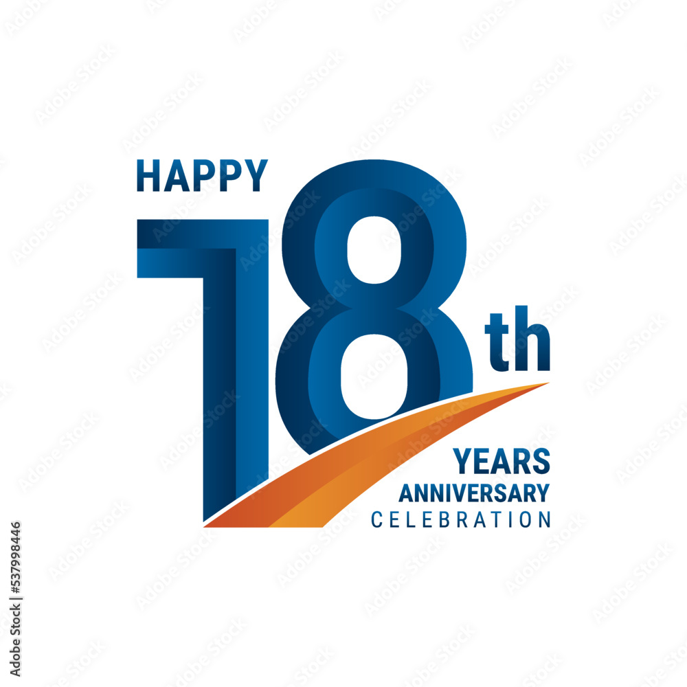 18th Anniversary Logo, Perfect logo design for anniversary celebration ...