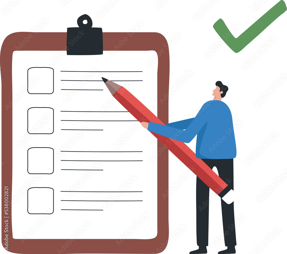 Checklist for completed tasks, project checkbox. List of goals that ...