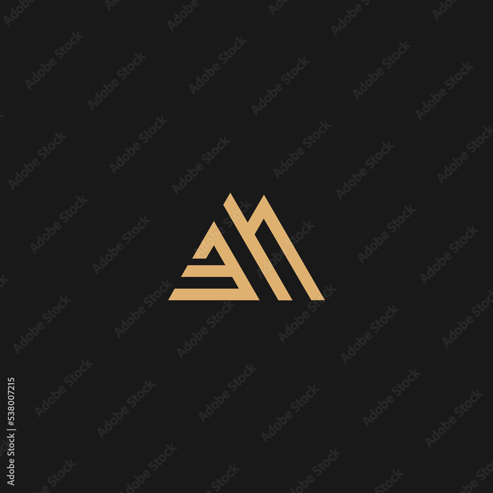 Initial MH letter Logo Design vector Template. Abstract Black Letter MH logo Design MH triangle ...