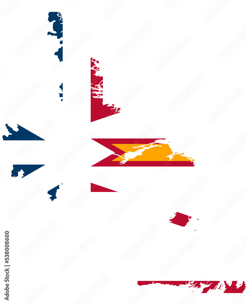 Newfoundland and Labrador Canada Map Flag. NL Canadian Outline Boundary ...