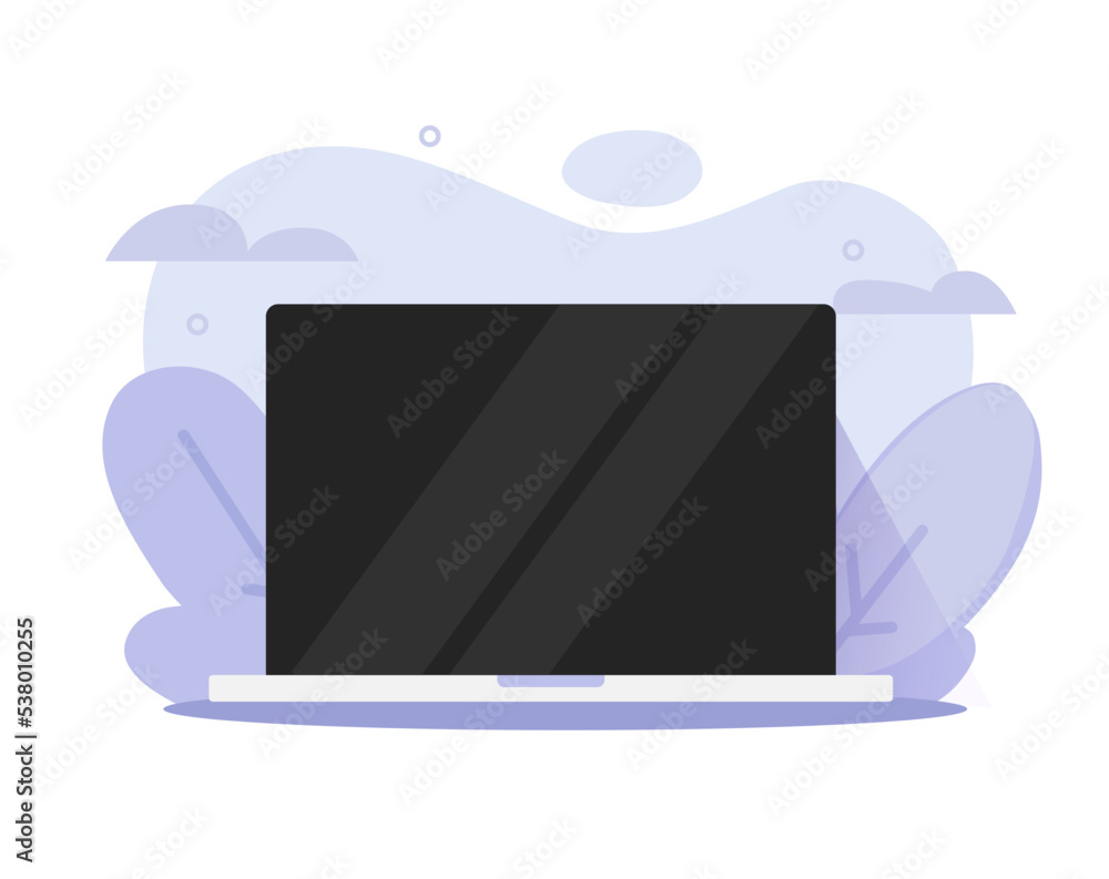 Computer screen graphic design vector or laptop notebook pc empty blank ...