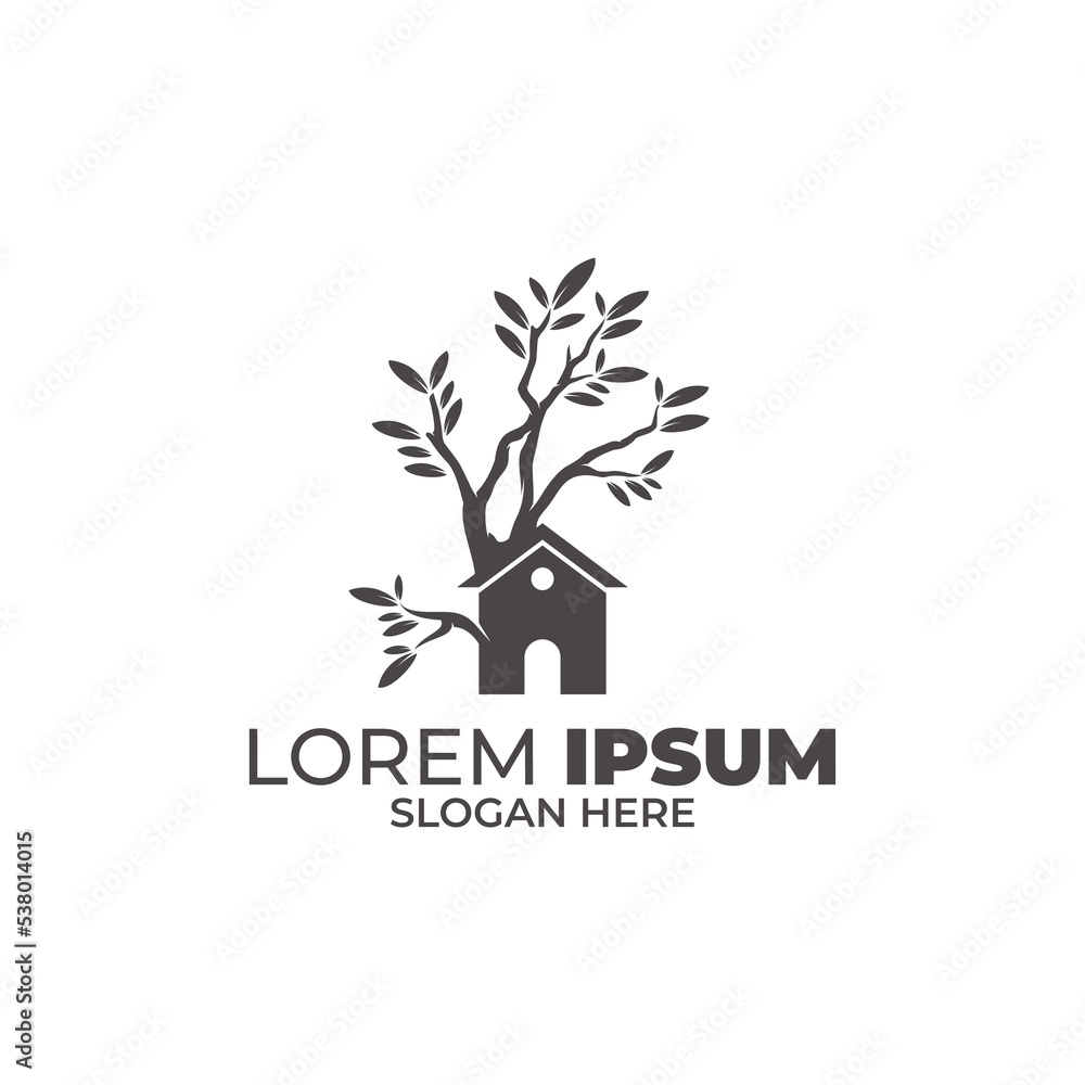 Tree house logo design inspiration Stock Vector | Adobe Stock
