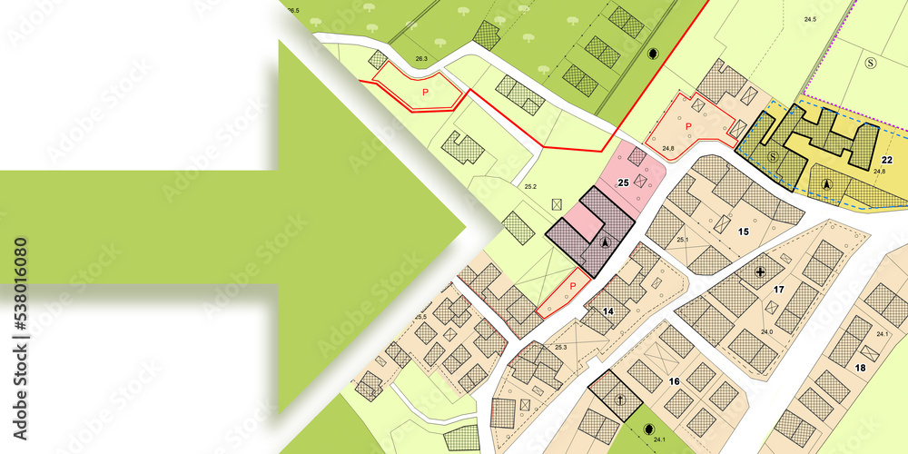 Imaginary General Urban Plan with indications of urban destinations ...