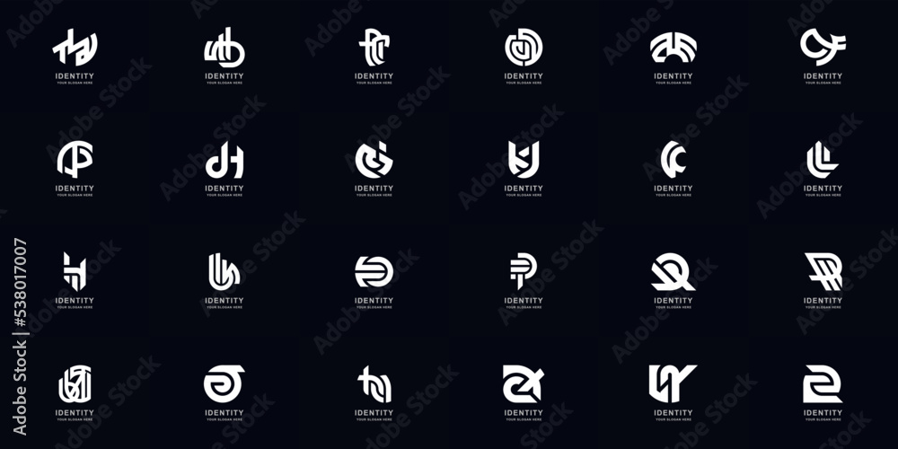 Collection full set abstract combine letter a - z monogram logo design ...