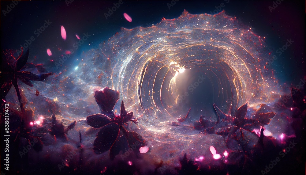 Space portals in the universe, galactic wormholes or black hole funnels ...