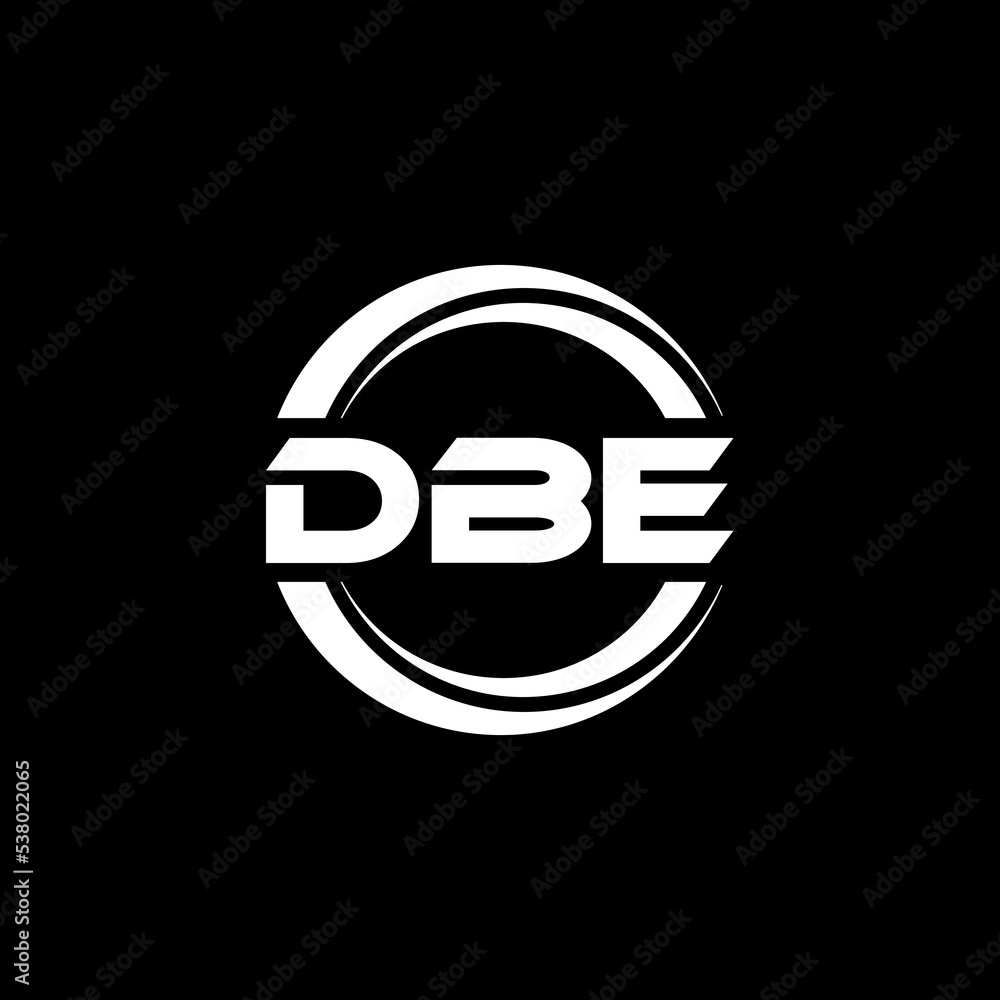 DBE letter logo design with black background in illustrator, vector ...