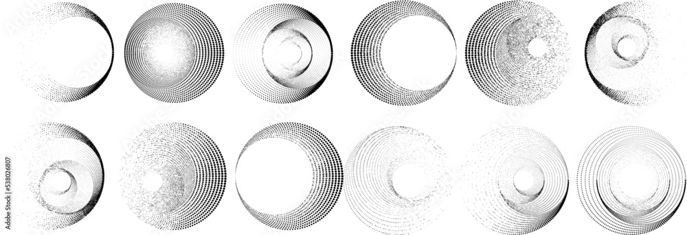 Grunge lines in Circle Form . Spiral Vector Illustration .Textured ...
