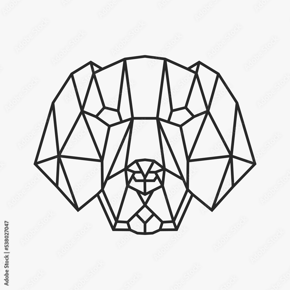 Geometric dog illustration. Vector low poly line art. Geometric dog ...