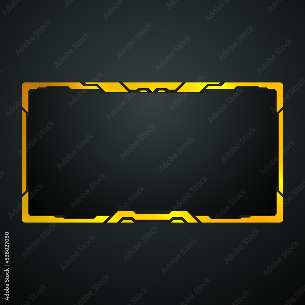 Golden stream overlay game interface border frame for gaming and live ...