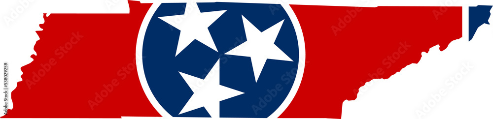 Tennessee USA Map Flag. TN US Outline Boundary Border Shape State Flag ...