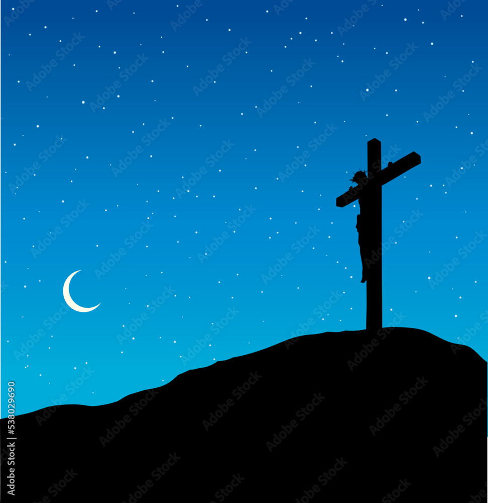 Poster Crucified Christ hangs on the cross – Wall Art | UkPosters