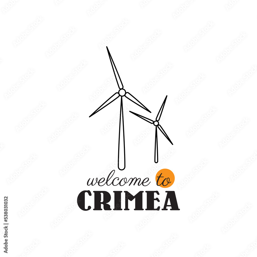 Wind turbines line art vector illustration isolated on white ...