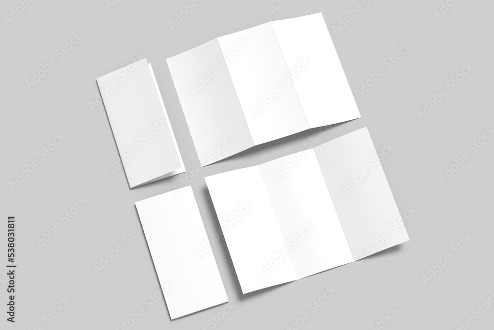 Trifold Brochure Blank Mockup Stock Illustration | Adobe Stock
