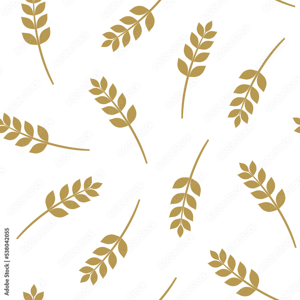 Seamless pattern with wheat grain logo design. Simple agriculture or ...