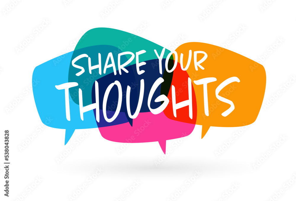 Share your thoughts Stock Vector | Adobe Stock