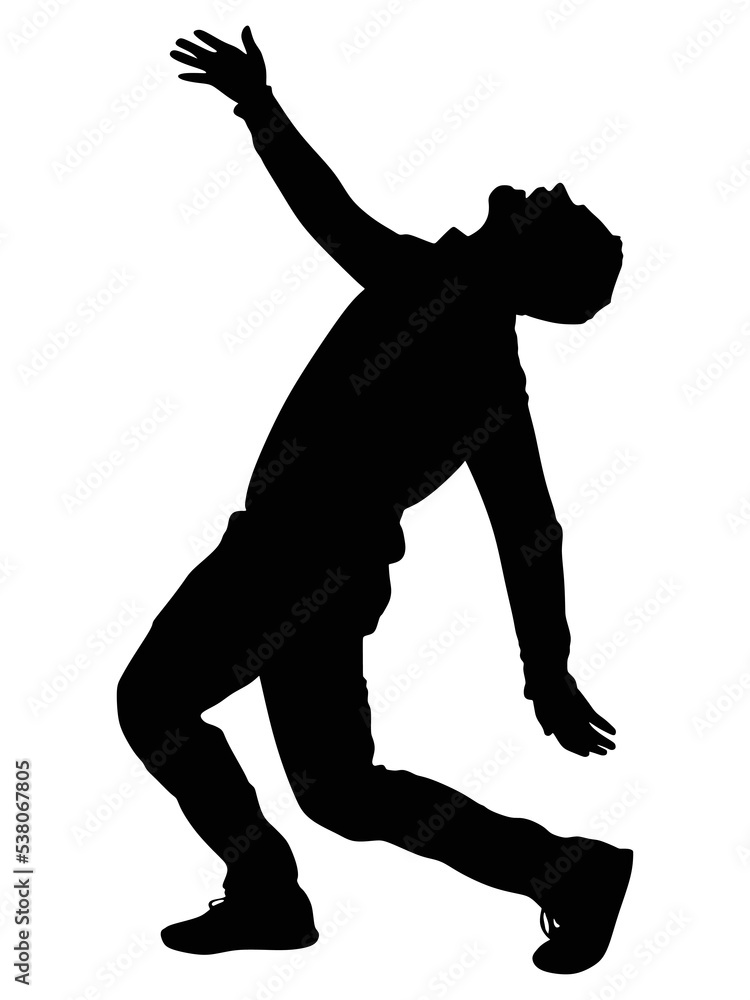Man dancing silhouette Stock Vector | Adobe Stock