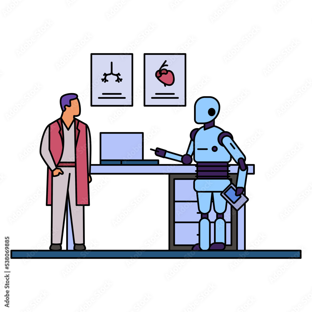physician and robot together Concept, cobot revolutionizing healthcare ...