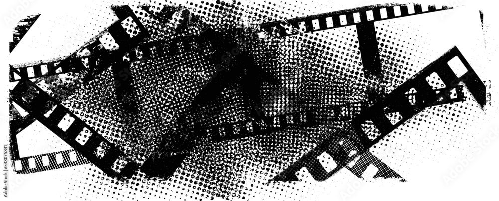 Grunge Filmstrip Border Frame . Film frame photo strip. Camera roll ...