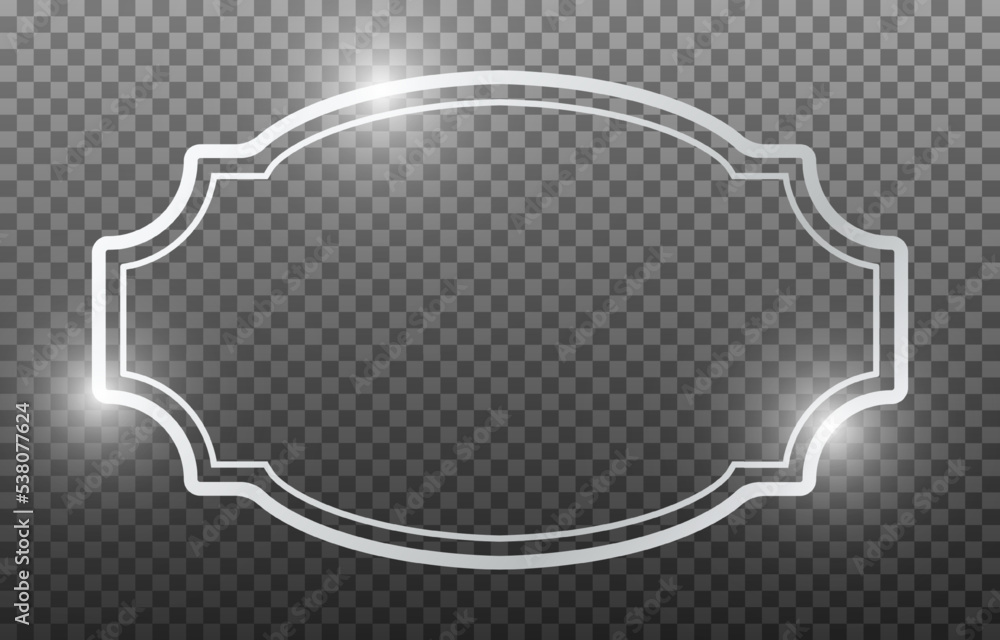 Silver vintage shiny frame isolated on transparent background ...
