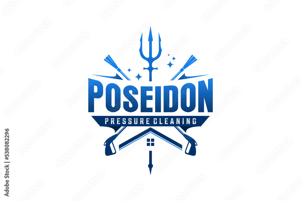 Pressure washer gun logo design water spray power wash illustration ...