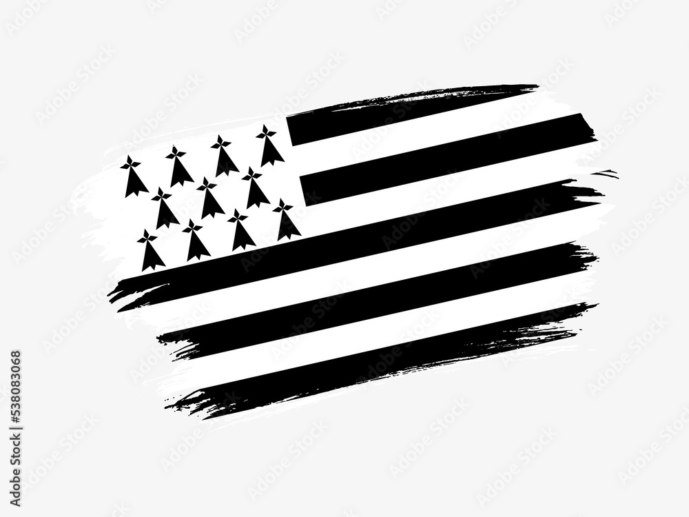 Brittany flag made in textured brush stroke. Patriotic country flag on ...