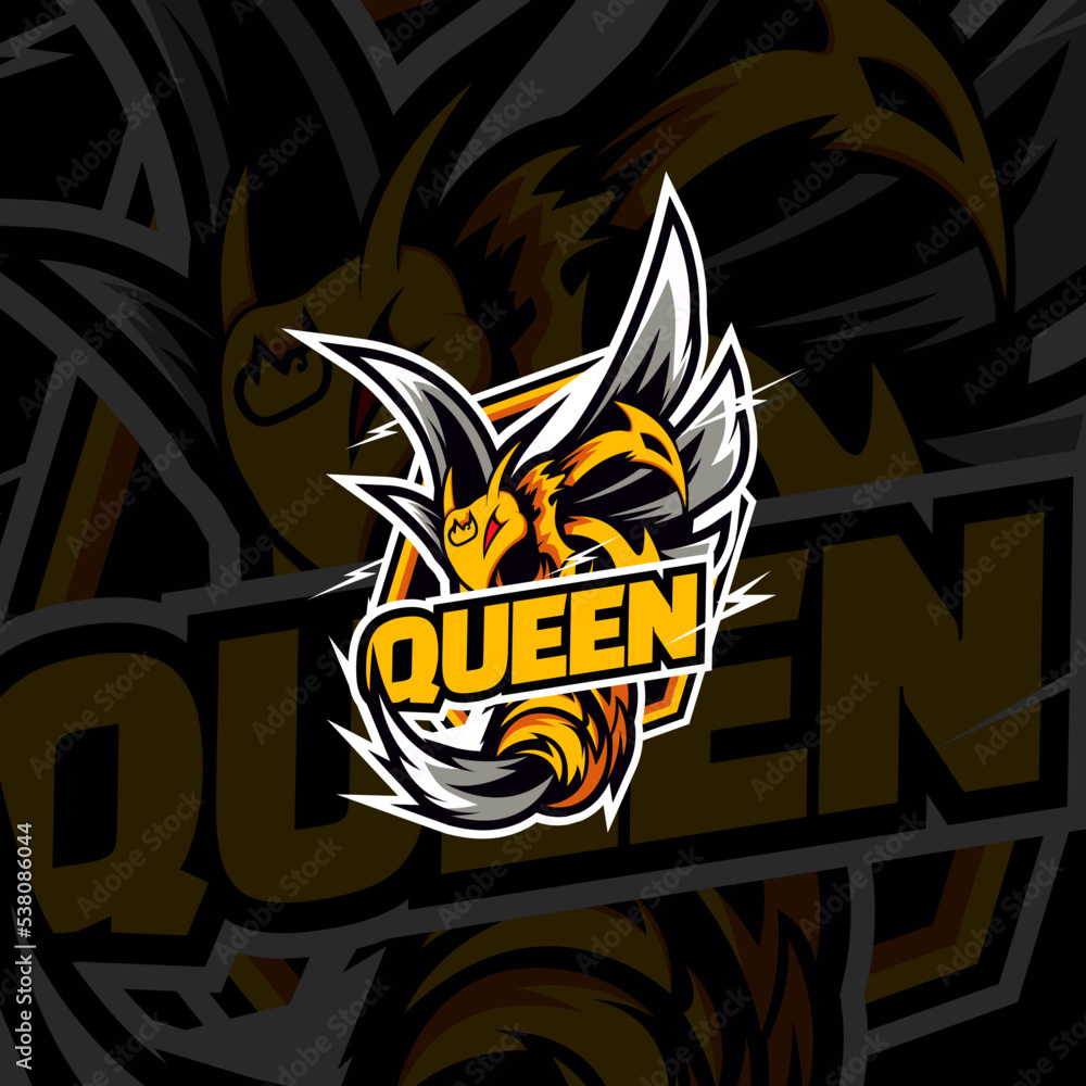 Angry Queen Bee Gaming Logo Sport and E sport Team Mascot Logo with ...
