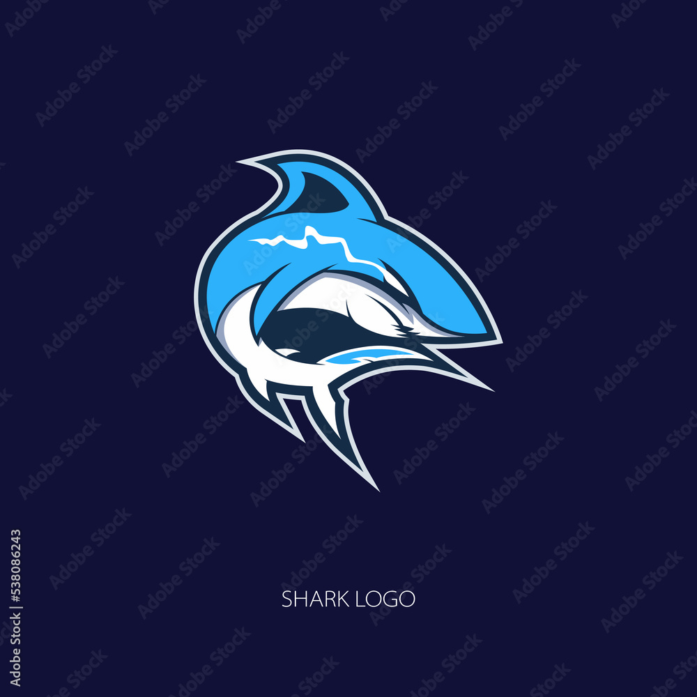 Shark Gaming Mascot Logo with Modern Desaign Illustration Concept Style ...