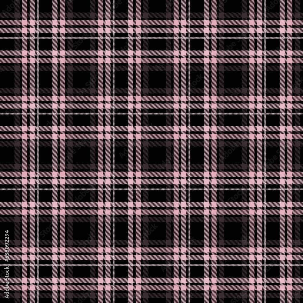 Seamless tartan plaid pattern in Pink and Black Color. Stock 벡터 | Adobe Stock