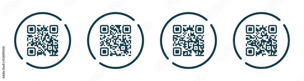 Scan QR code icon symbol sign. Digital scanning qr code template. QR ...
