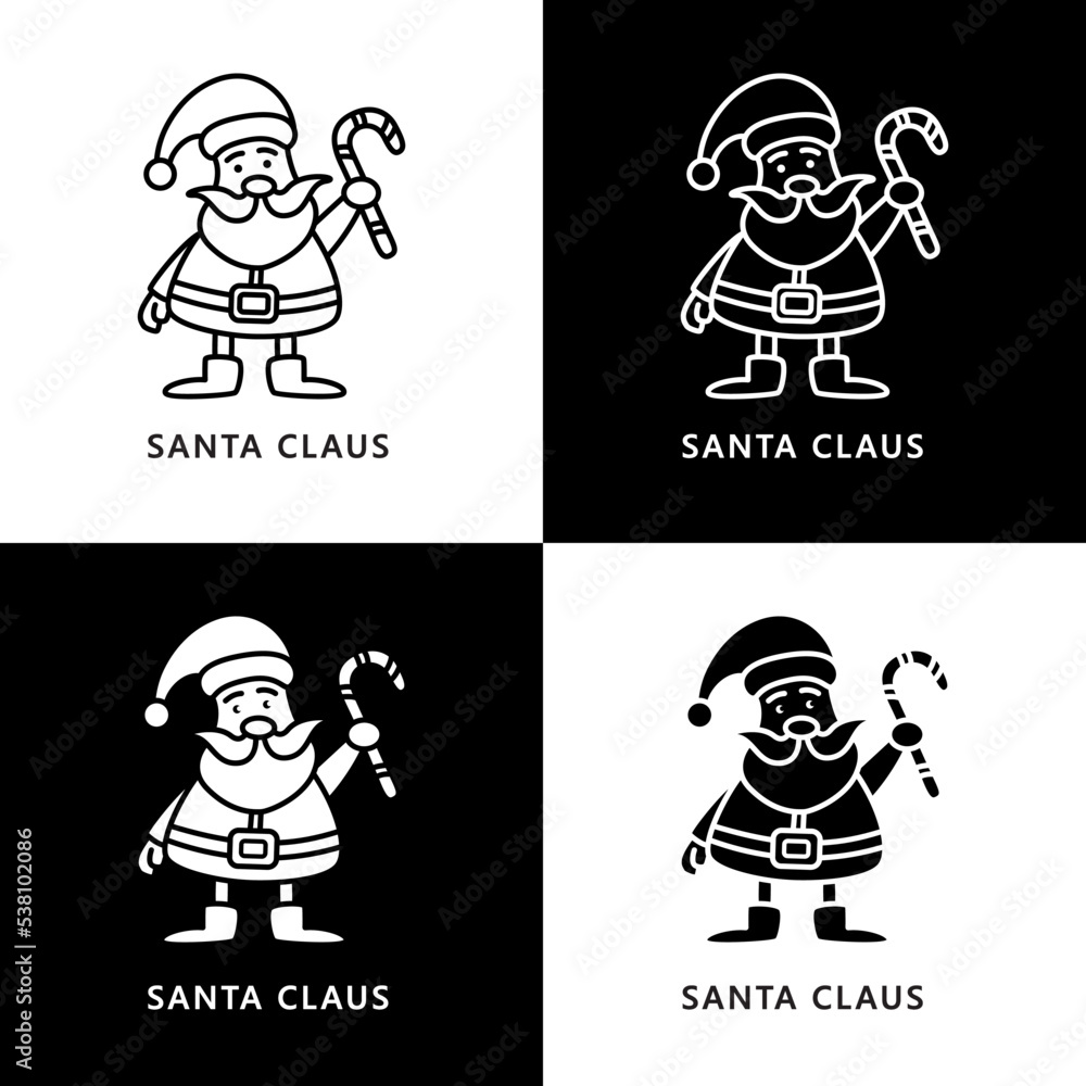 Santa Claus Symbol Illustration. Christmas Santa Character Logo Icon ...