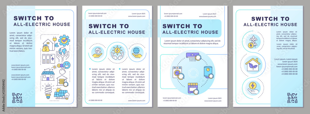 Switch to all-electric home brochure template. Eco house. Leaflet ...