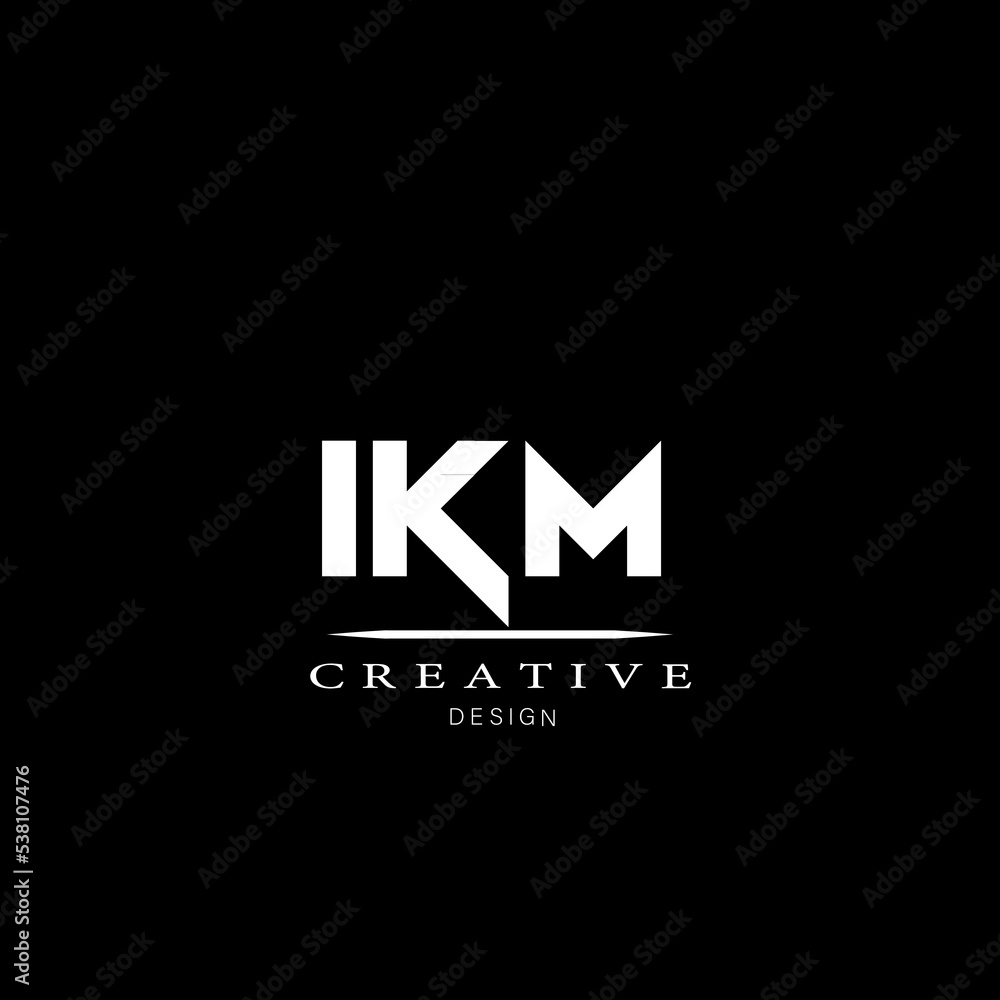 IKM letter logo. IKM modern alphabet font overlap style vector logo ...