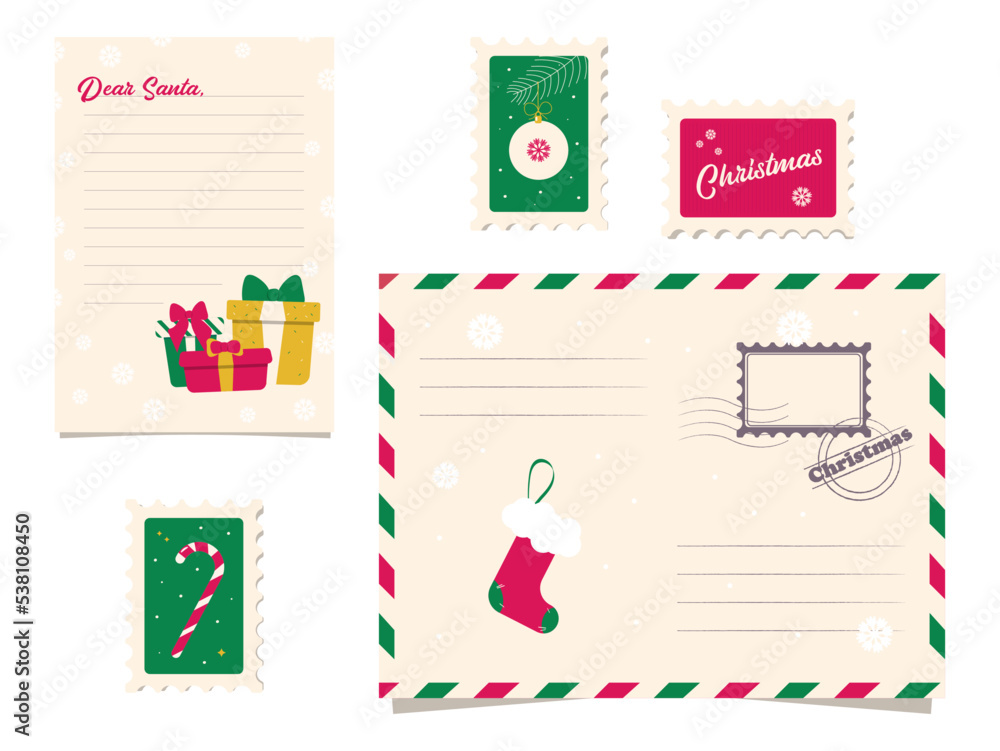 Vector Letter Template to Santa Claus. Blank form to fill out a ...