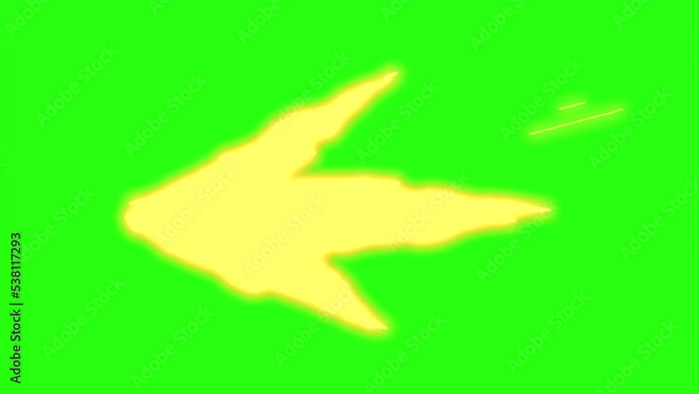 Animation muzzle action effect on green screen background, machine gun ...