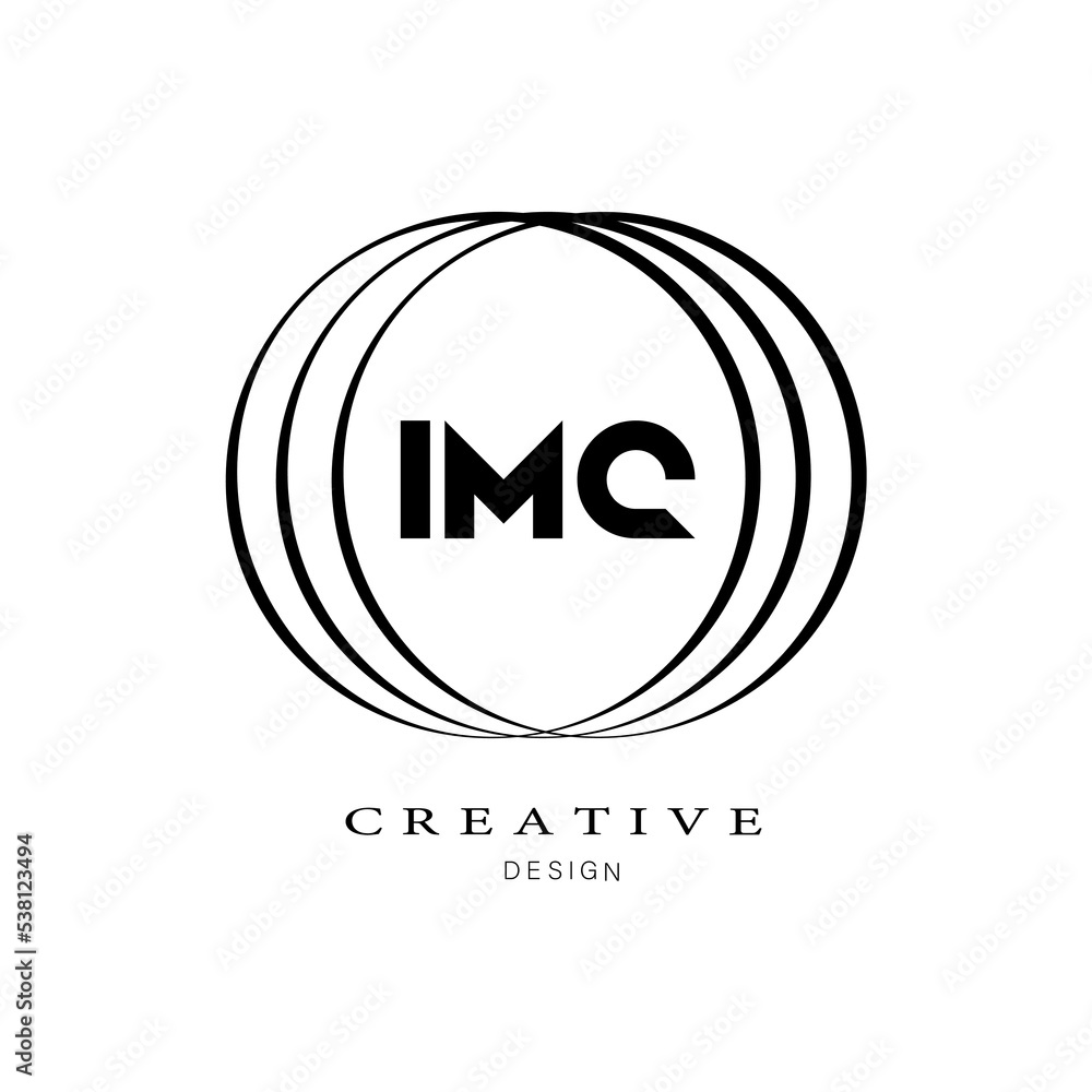 Design of the IMC letter logo in a circle on a white background ...